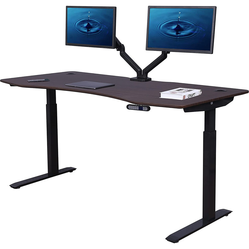 Bevin Height Adjustable Standing Desk Color Red Apple Black Size 59 W x 48 H x 29 D